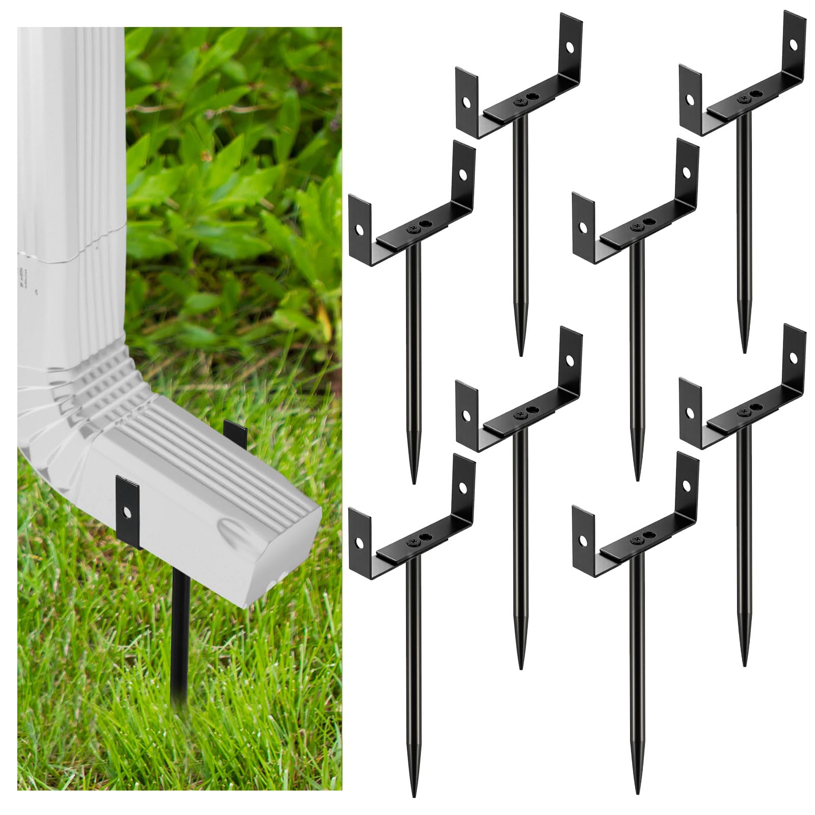 Otoolling 8 Pack Rainwater Downspout Brackets, Downspout Adapters ...