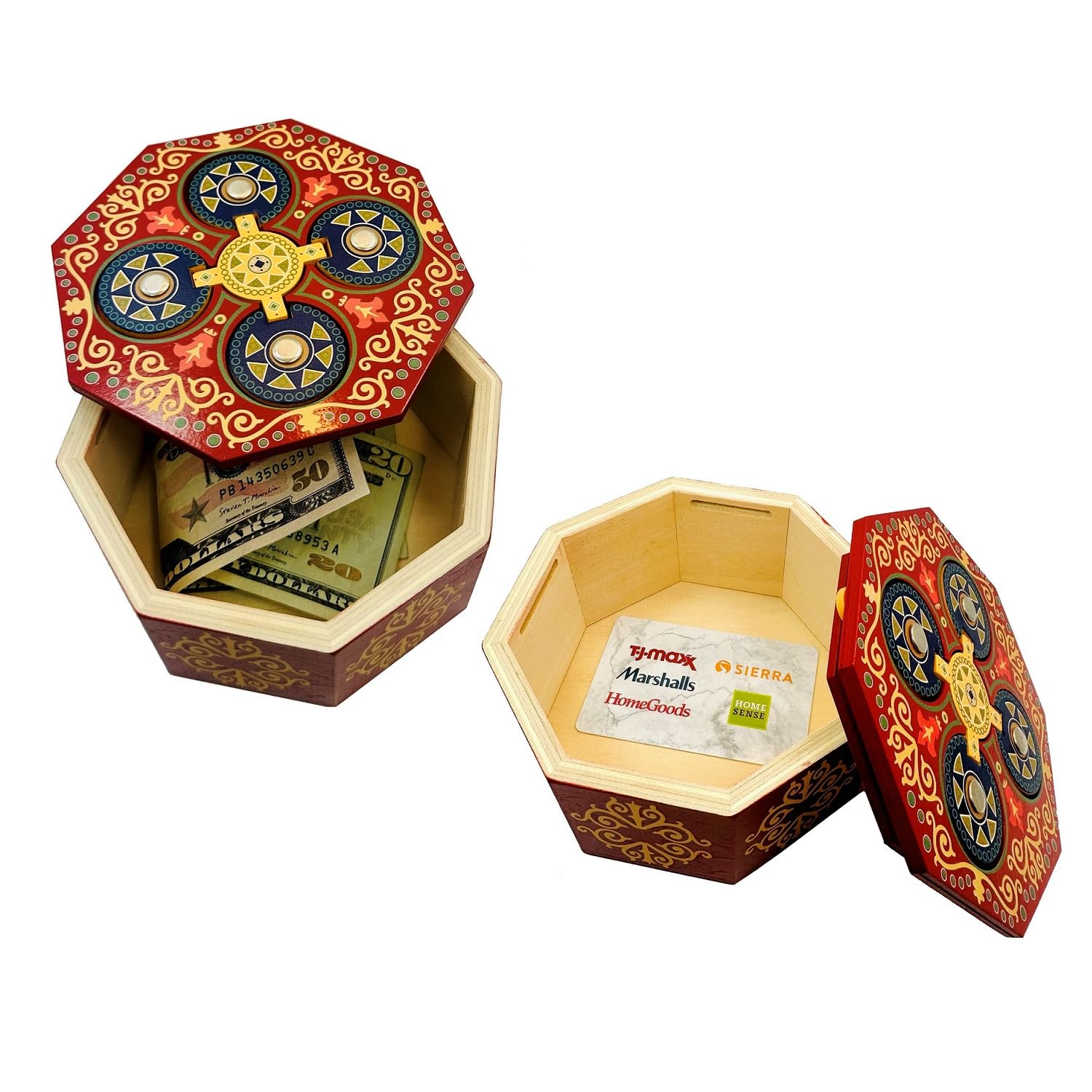 Mua Magic Spin Secret Puzzle Box- Money and Gift Card Holder in a Wood ...