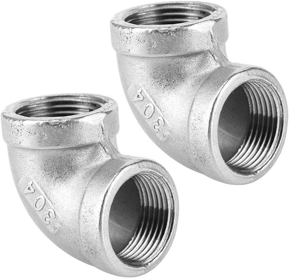 Mumusuki Accesorios de Conector de tubería roscada con Codo de Acero Inoxidable de 2 Piezas G3 ...