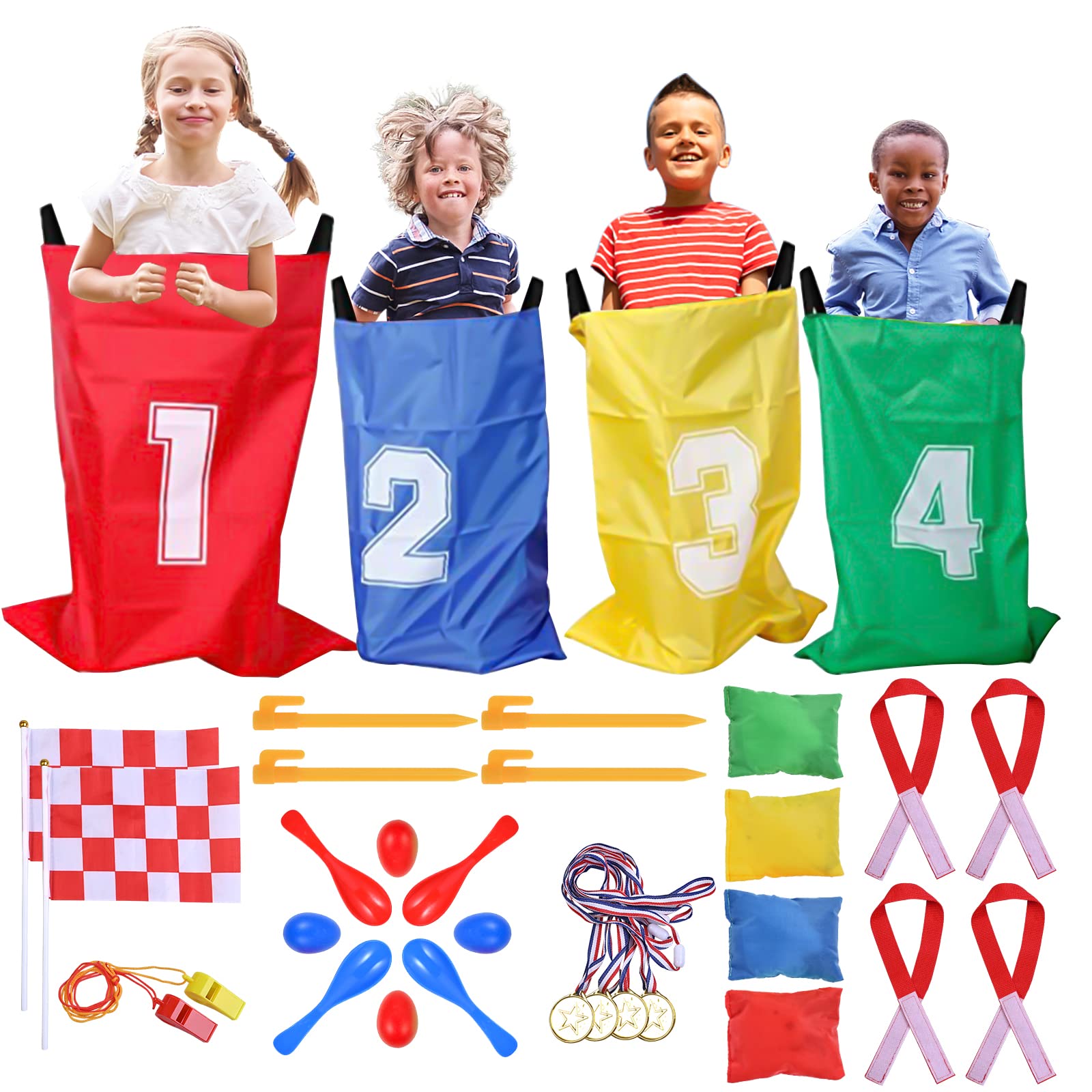 Mua GOLDGE Outdoor Games for Kids 3-7, Potato Sack Race Bags, 3 Legged ...