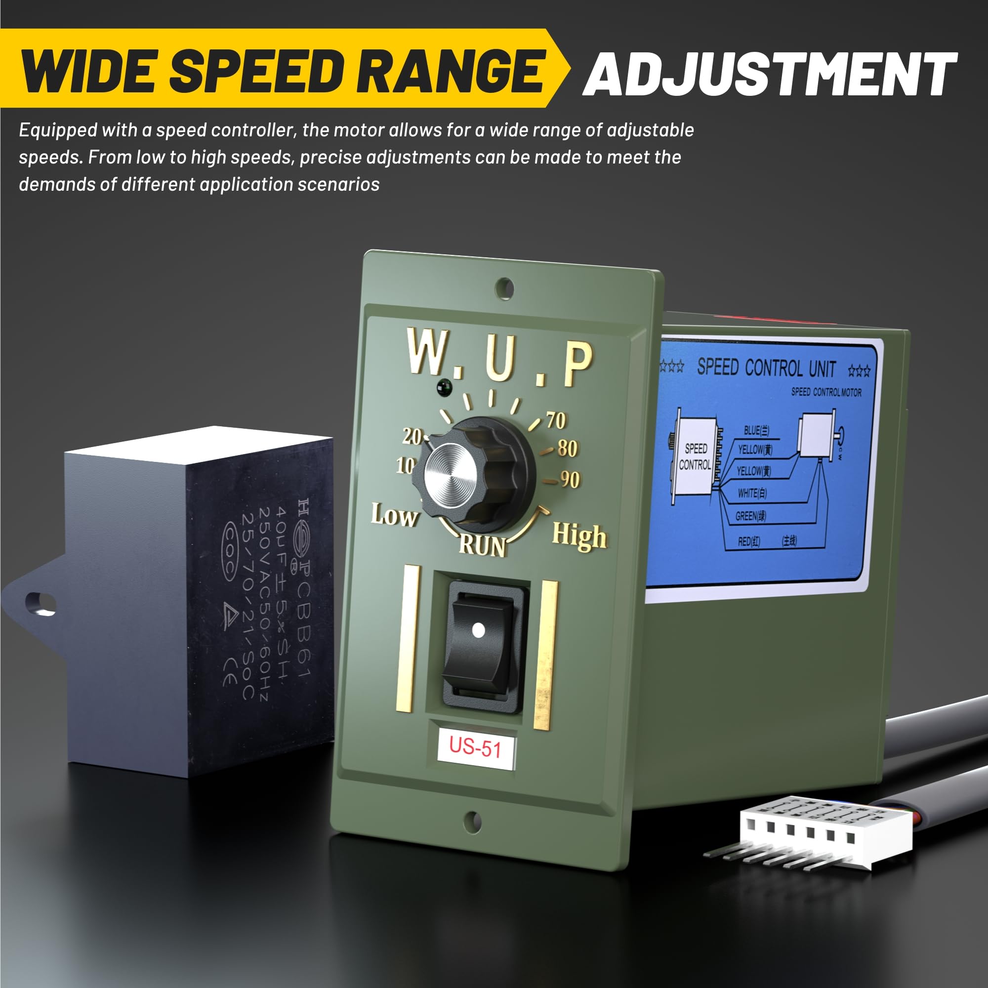 Mua High Torque AC Motor + Speed Controller + Gear Box, 250W Single ...