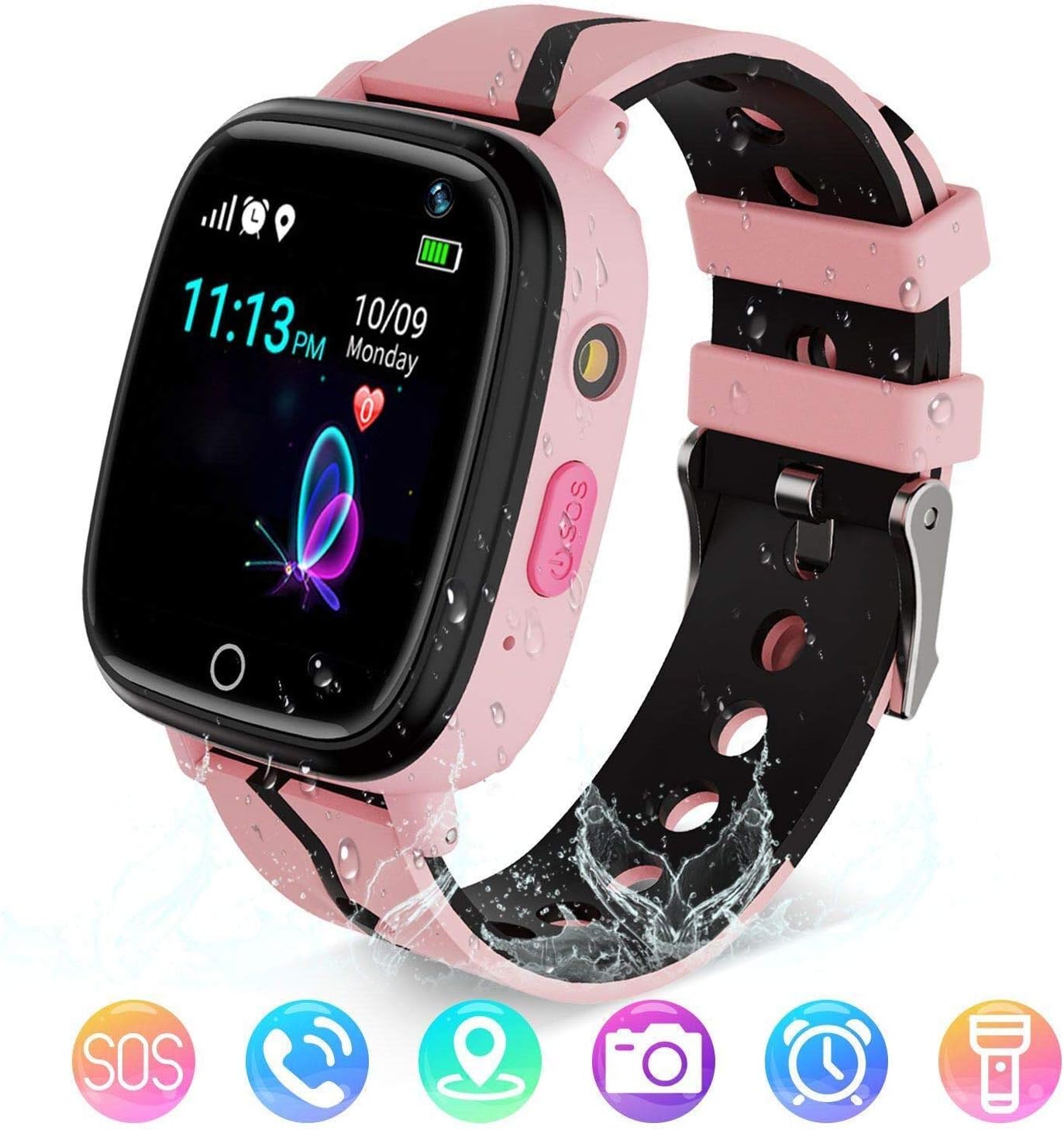 GPS Kids Smart Watch Phone- Step Pedometer LBS Tracker for Boys Girls ...