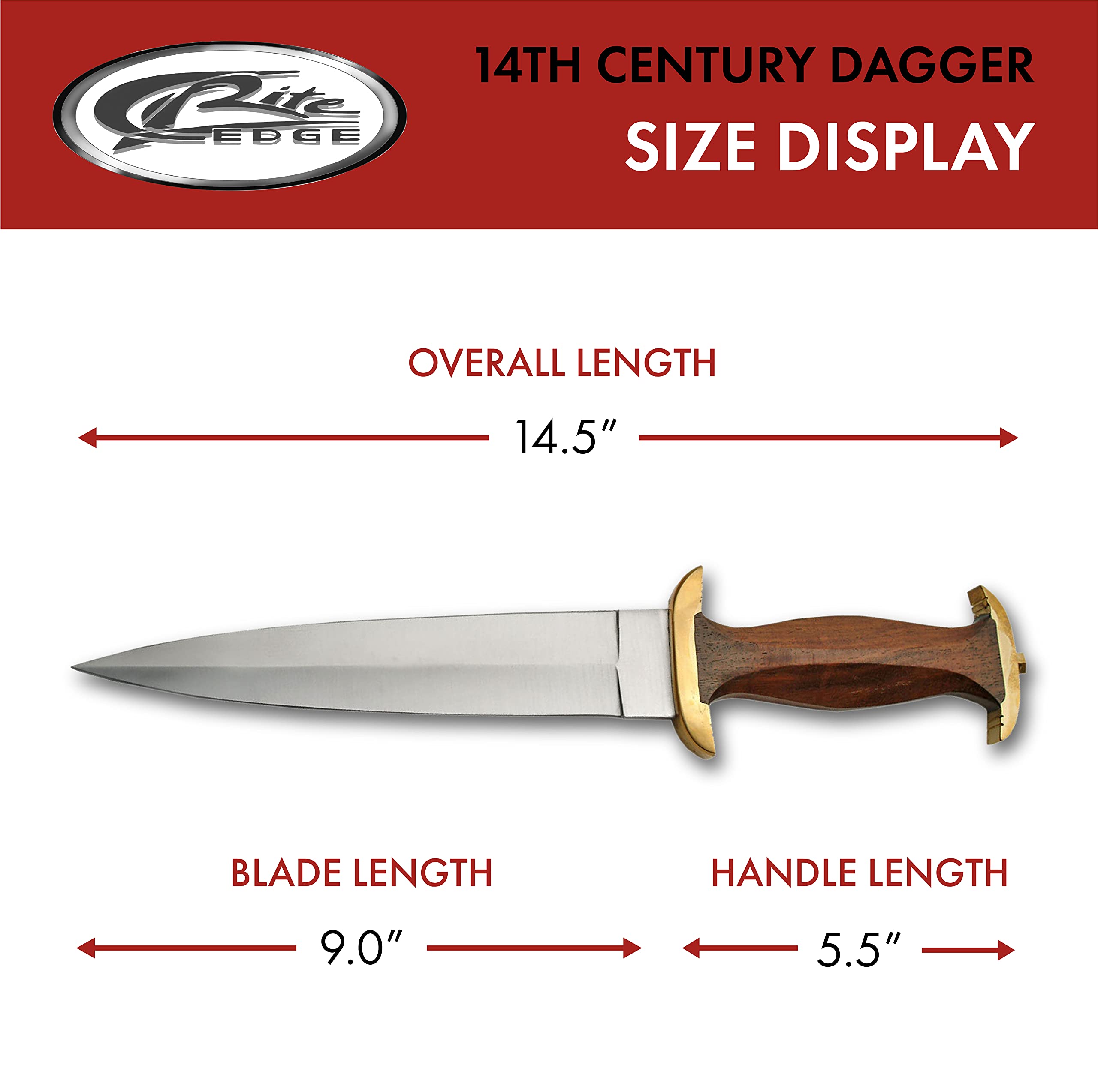 SZCO Supplies 15" Medieval Replica Dagger With Wood Handle – Stainless ...