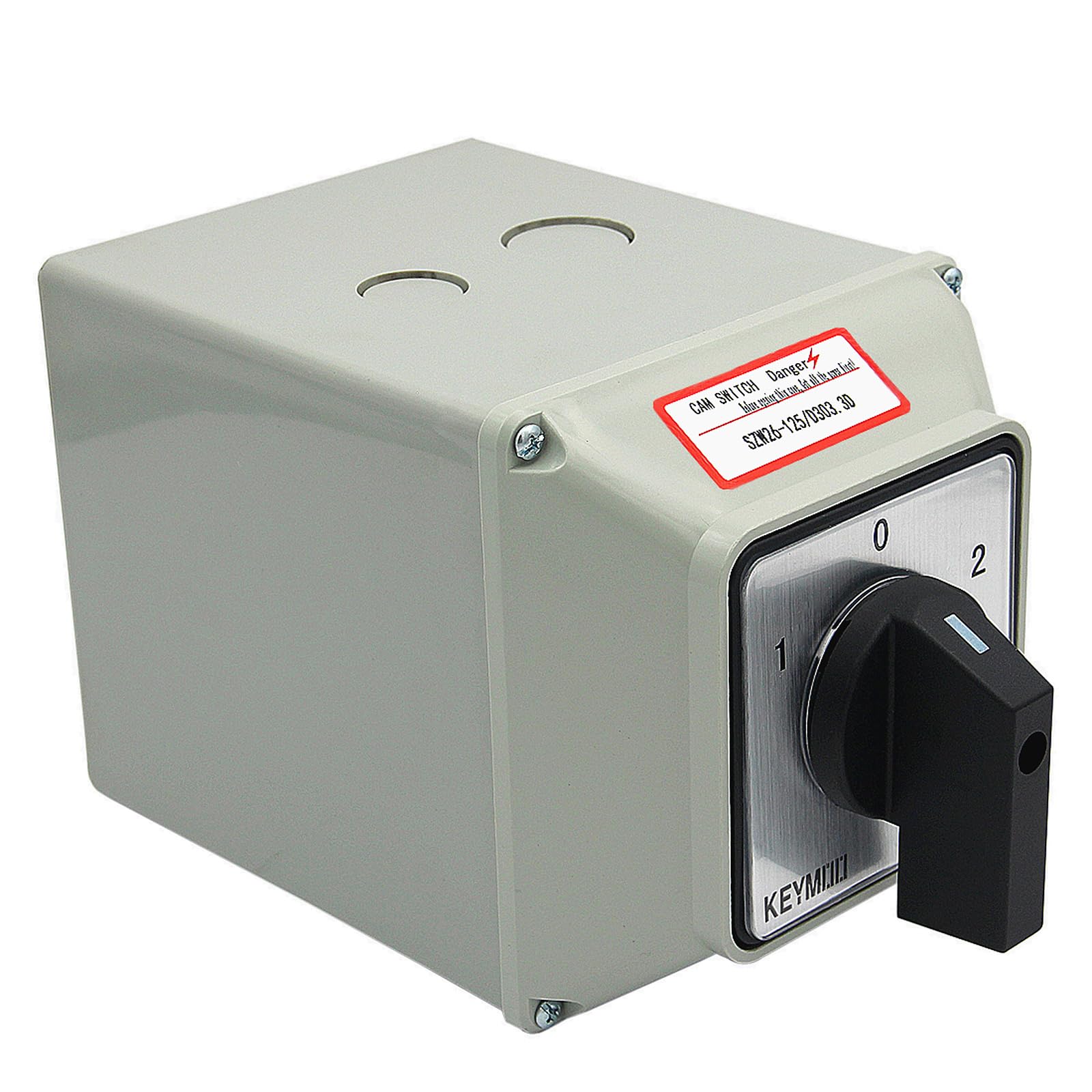 KEYMOO 125A Rotary Changeover Switch with Master Switch Exterior Box, 2-Way 3NO 3NC 660V 3 ...