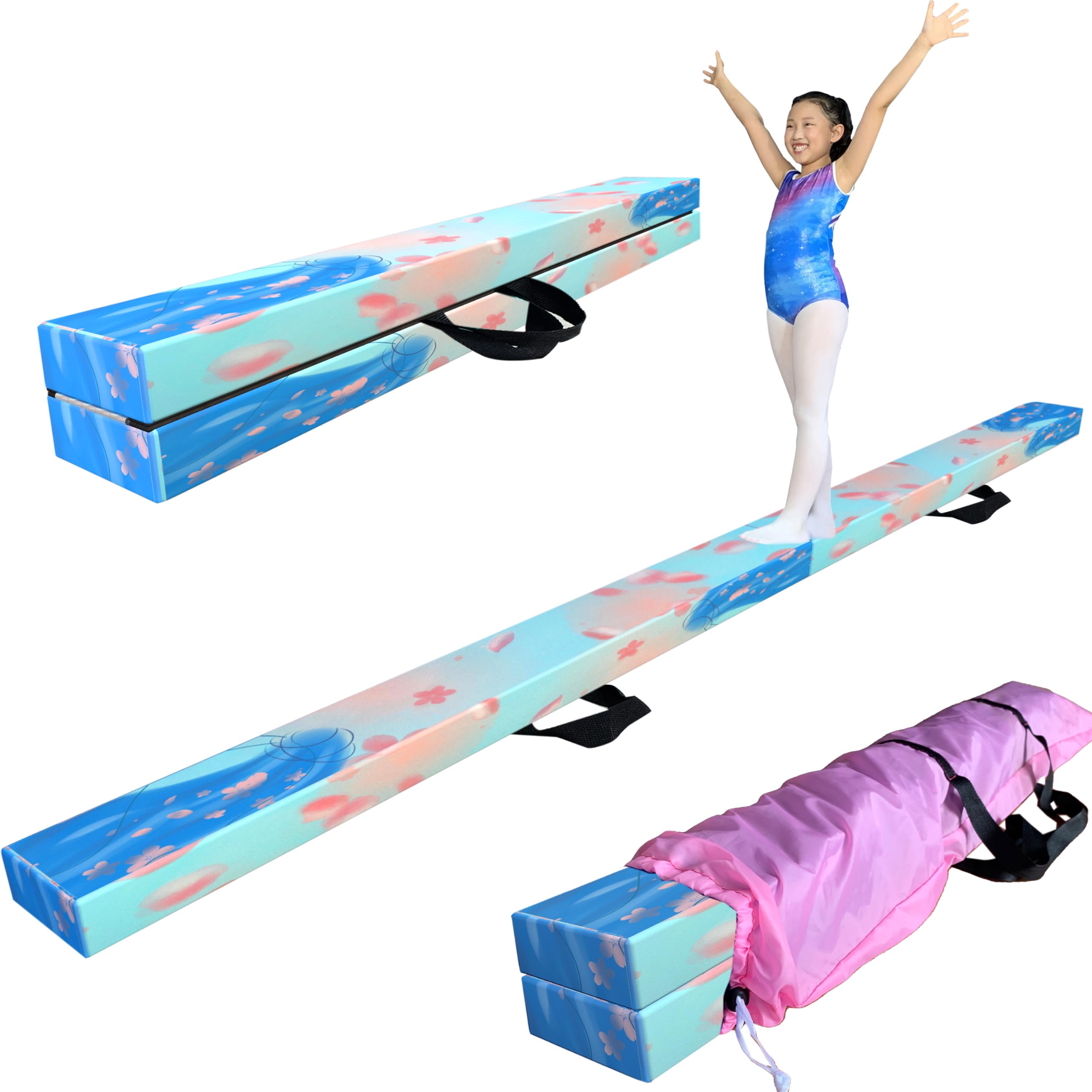FC FUNCHEER 8FT Folding Balance Beam -Gymnastics Floor Beam ...
