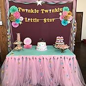 Amazon.com: Gold Glittery Twinkle Twinkle Little Star Banner with 1Pcs ...
