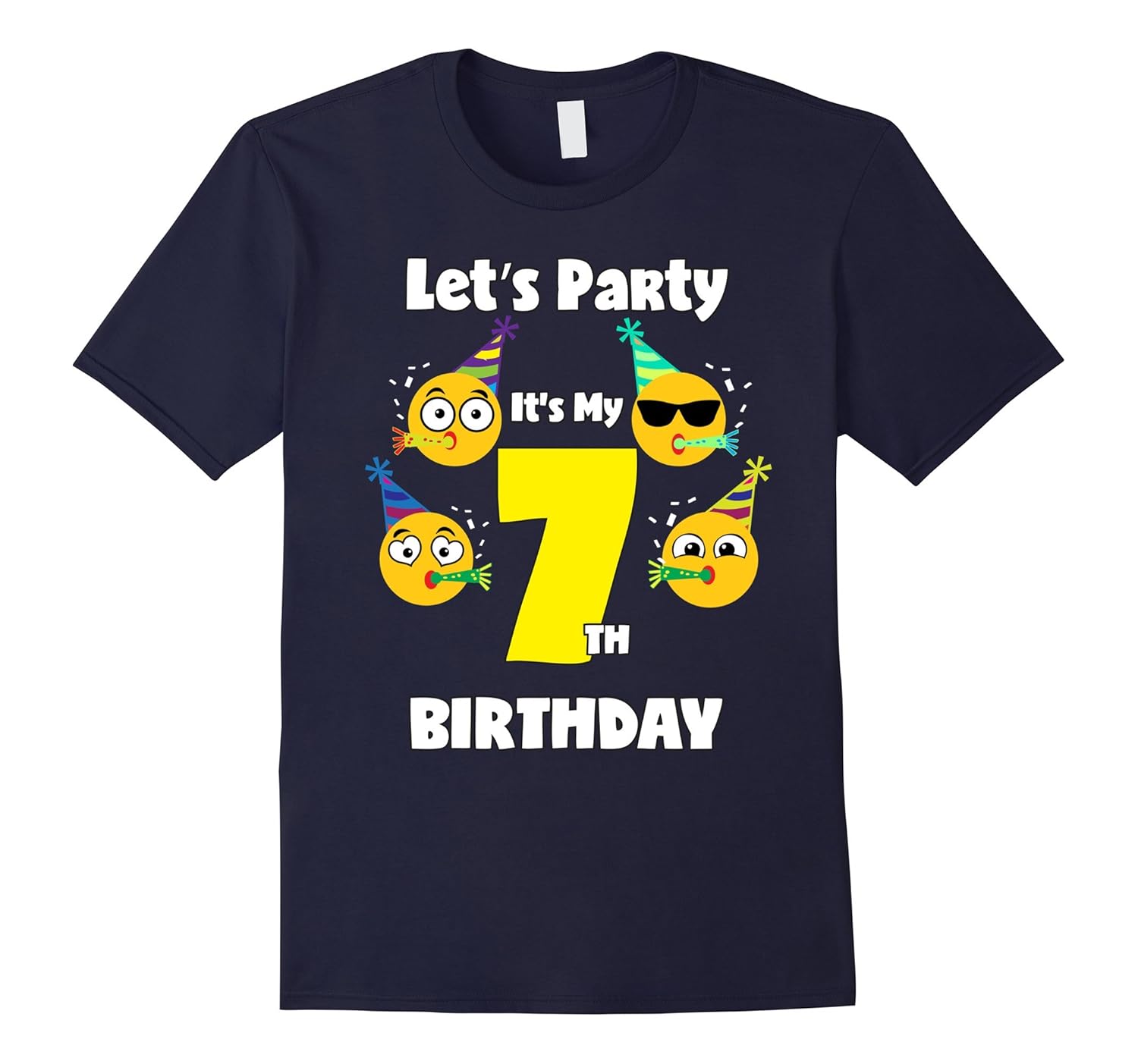 Emoji Birthday Shirt 7 Seven Year Old Girl Boy Toddler Cute-4LVS