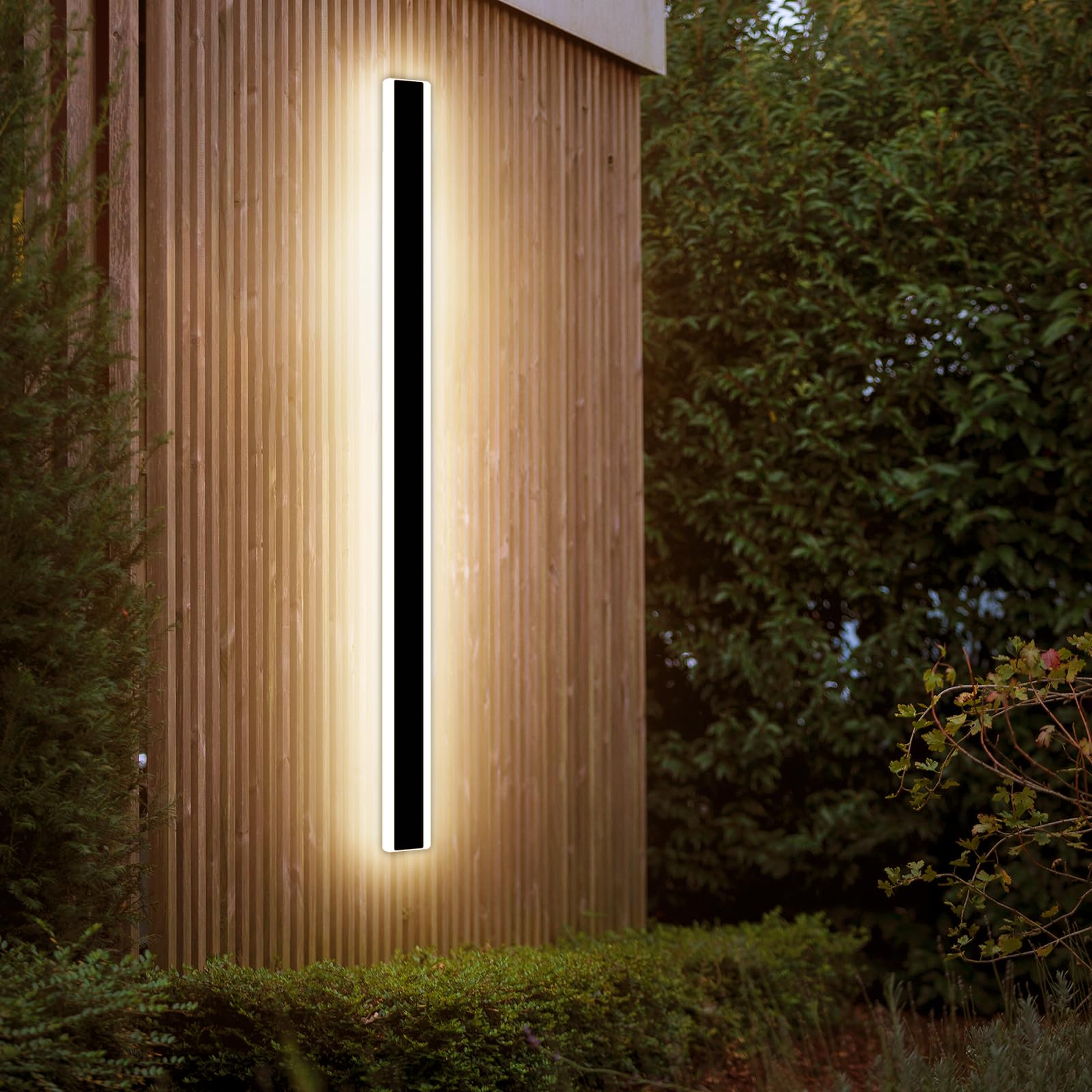 Daoseolo Modern Outdoor Long Strip Wall Light, 59 Inch Wall Sconce with ...