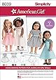 Amazon.com: Simplicity Patterns American Girl Doll Clothes for 18 Inch ...
