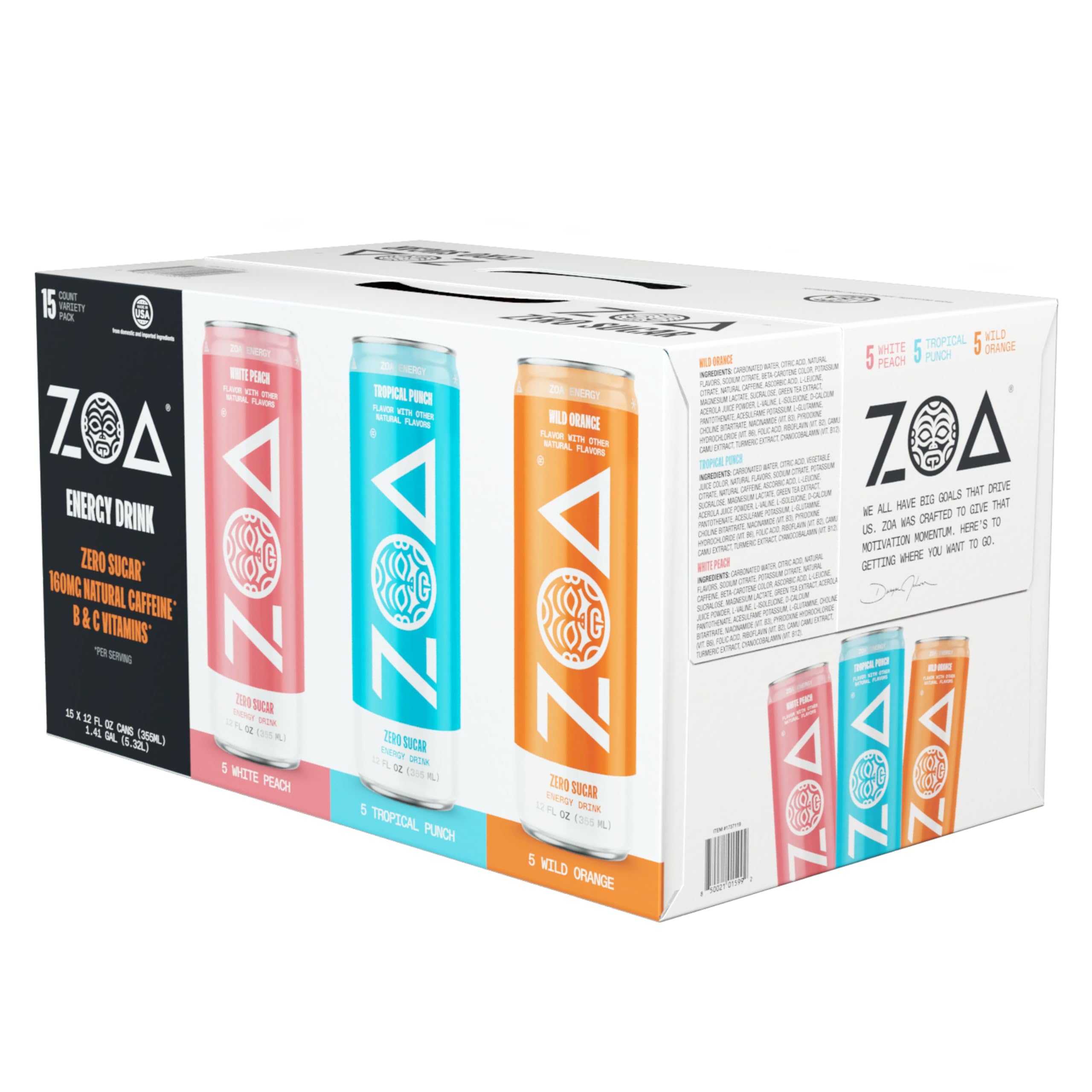 Mua Zero Sugar Energy Drinks, 15-Count Variety Pack - Sugar Free with ...