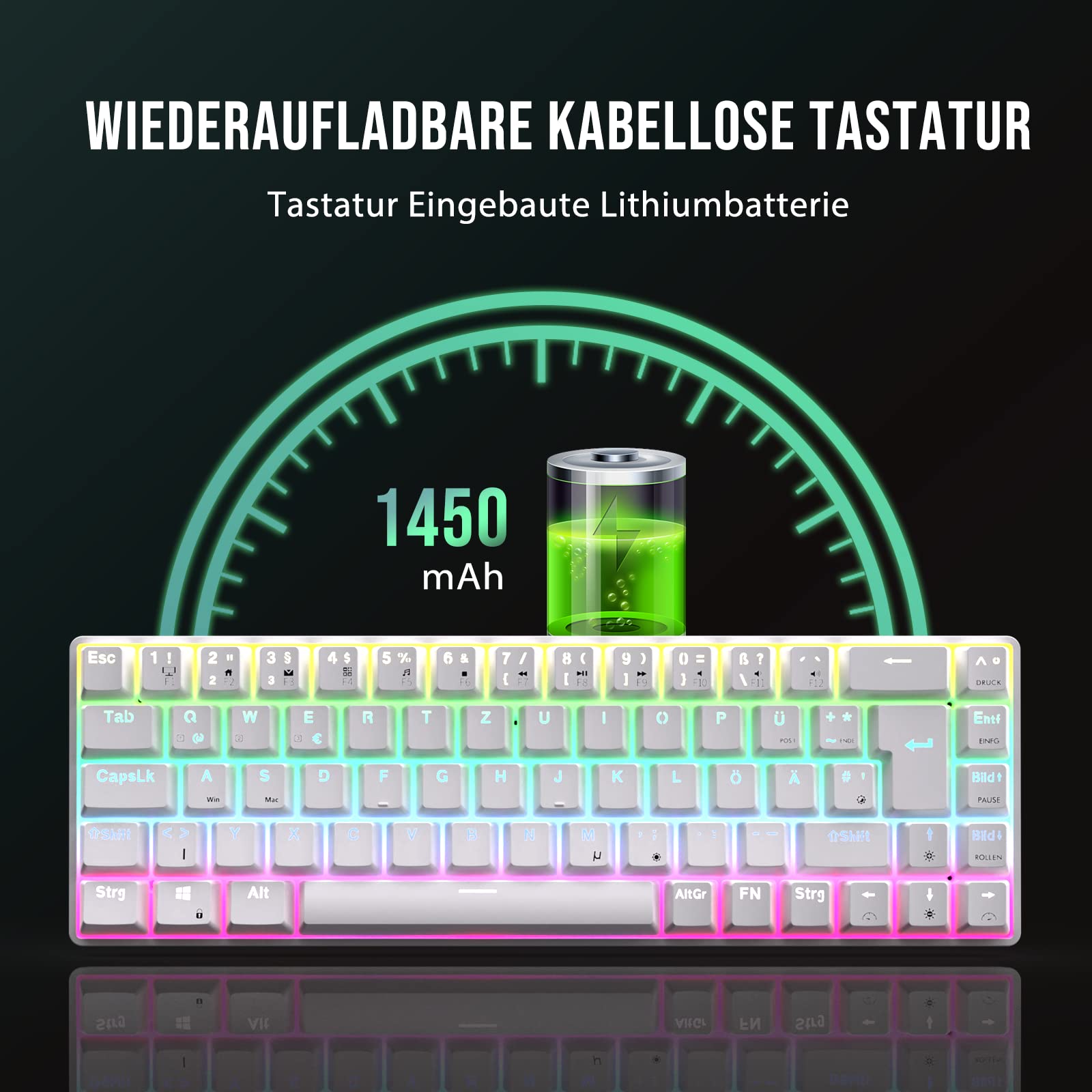 Mua RK ROYAL KLUDGE RK68 Mechanical Gaming Keyboard, Wireless/Wired ...