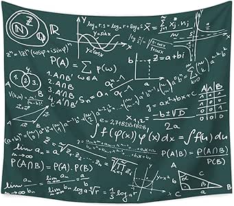 Amazon.com: QCWN Mathematics Classroom Decor Tapestry, School Board ...