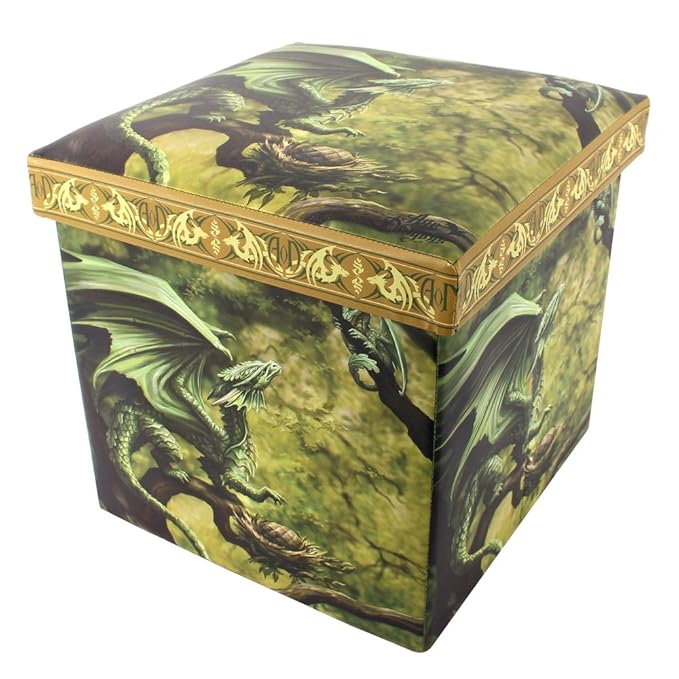 Something Different Forest Dragon Storage Box, Wood, Green, 36.2 x 36.2 ...