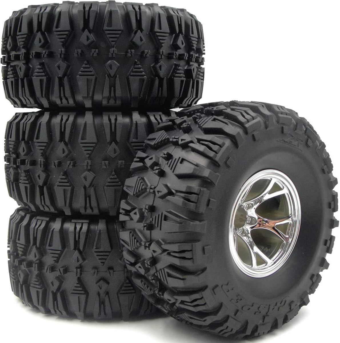 Amazon.com: 4pcs RC 2.2 Rock Crawler Tires Truck Tyre AR 135mm OD & 2.2 ...