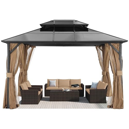 ABCCANOPY 10x10 Hardtop Gazebo - Outdoor Polycarbonate Roof Gazebo ...