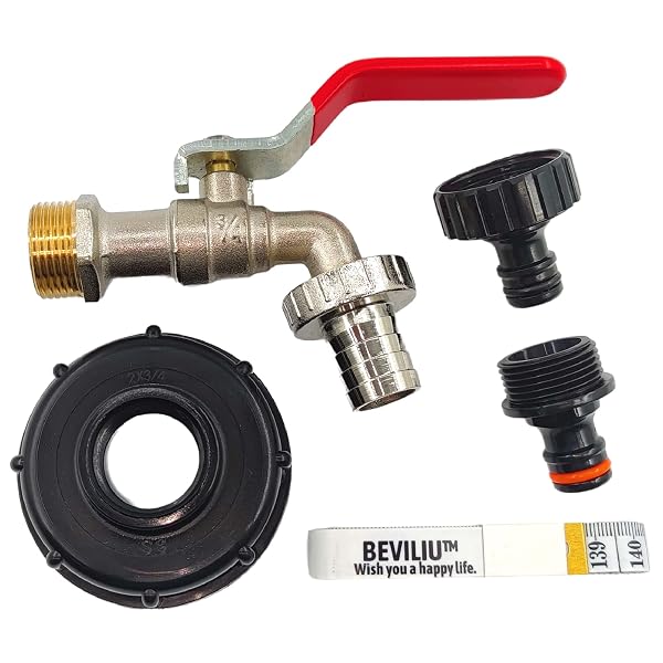 IBC Tote Tank Adapter 3/4'' Brass 275-300 Gallon Water Tank Spigot with ...