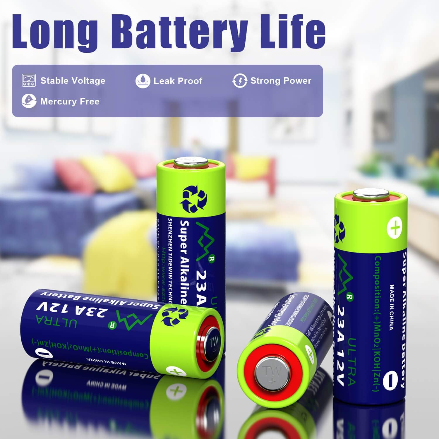 10 Pack A23 23A GP23AE MN21 23GA 12V Alkaline Battery High Capacity ...