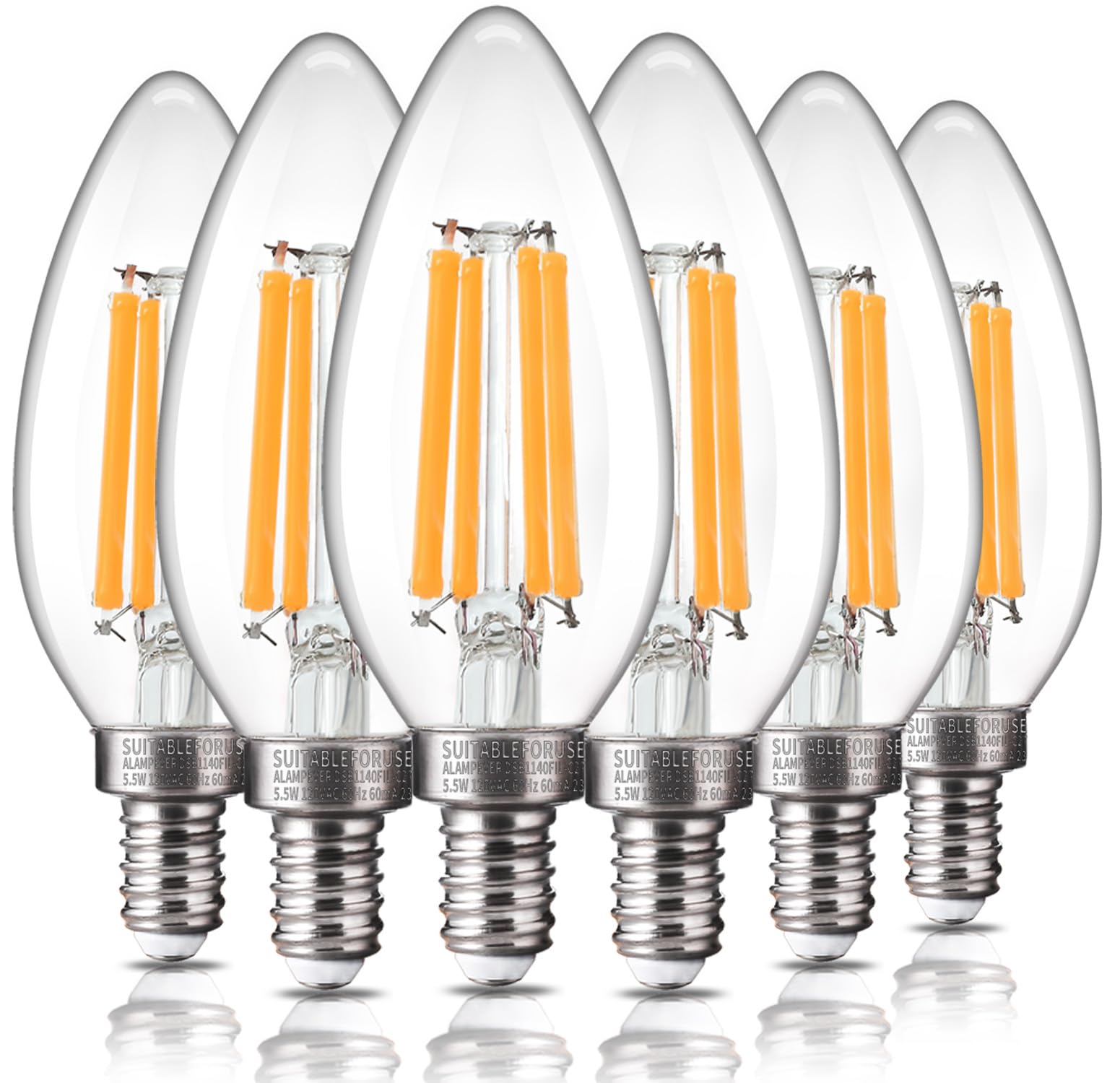 ALAMPEVER E12 LED Bulb 100 Watt Equivalent, 800LM Super Bright Dimmable ...