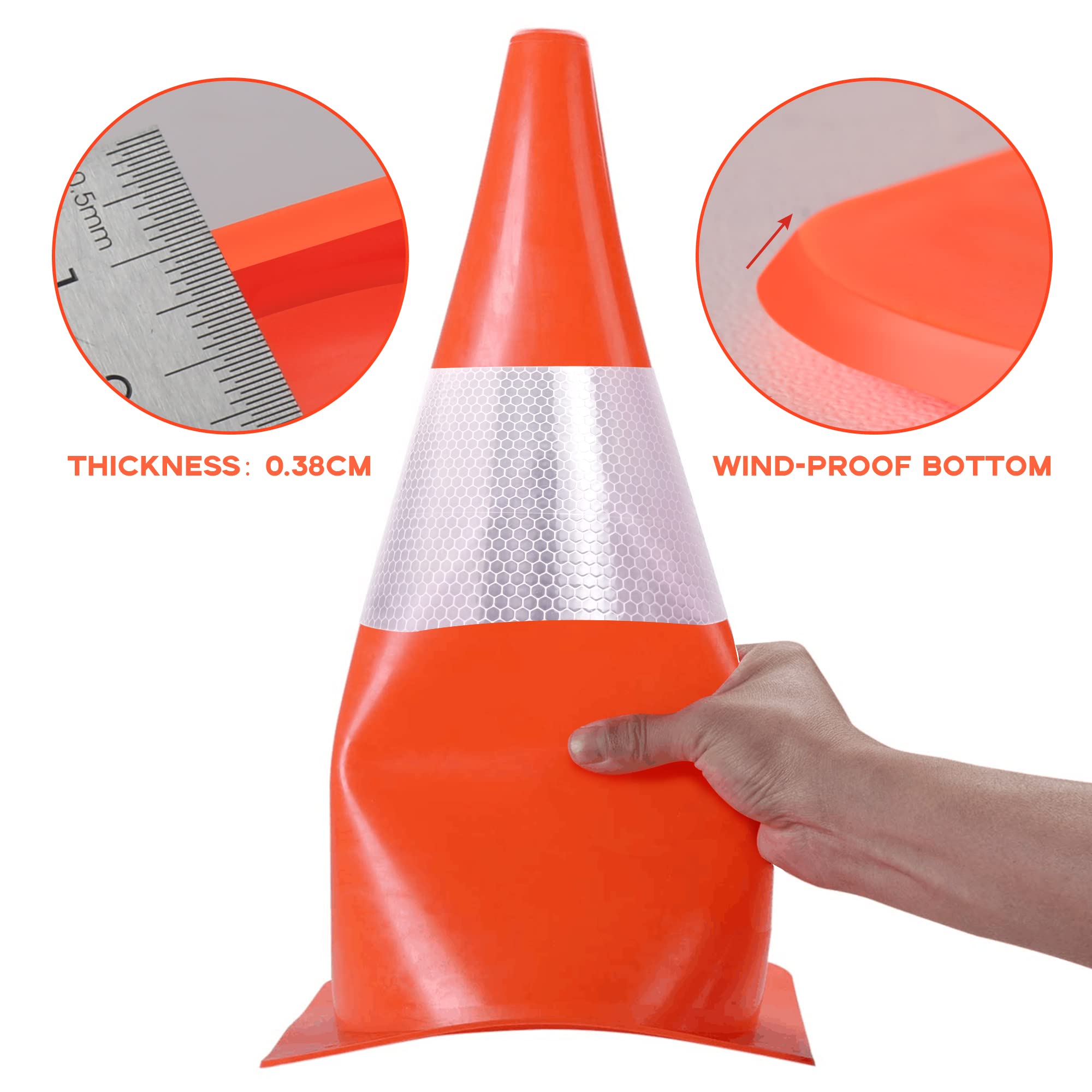 Mua 18 Inch Traffic Safety Cones with Reflective Collars,Orange Hazard ...