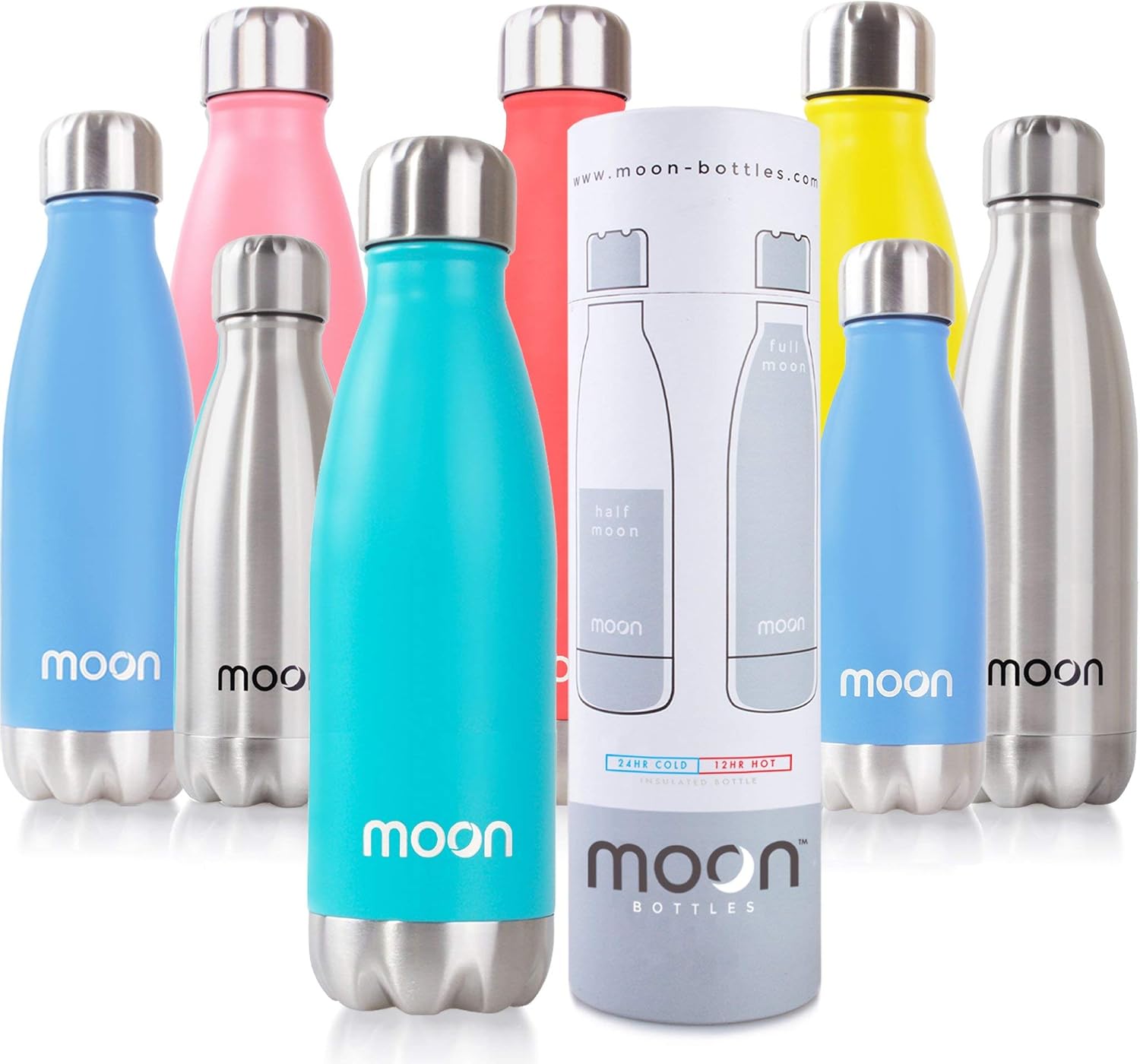 Moon Bottles - Stainless Steel Metal Water Bottle & Vacuum Flask - 24 ...