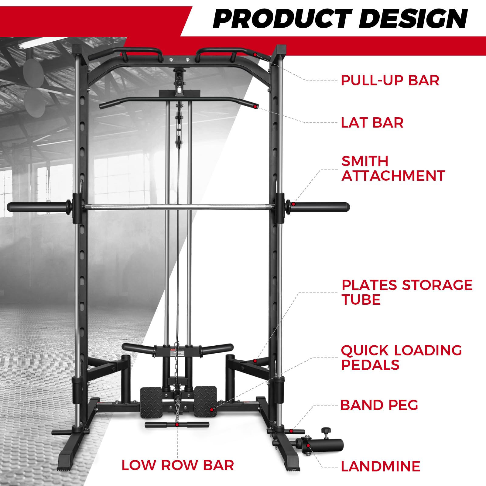 Mua RitFit Smith Machine Power Rack with LAT-Pull Down System, Landmine ...