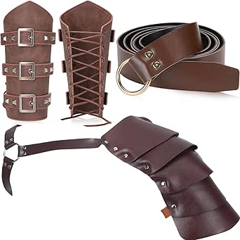 Amazon.com: 3 Pcs Halloween Renaissance Accessories Faux Leather Arm ...