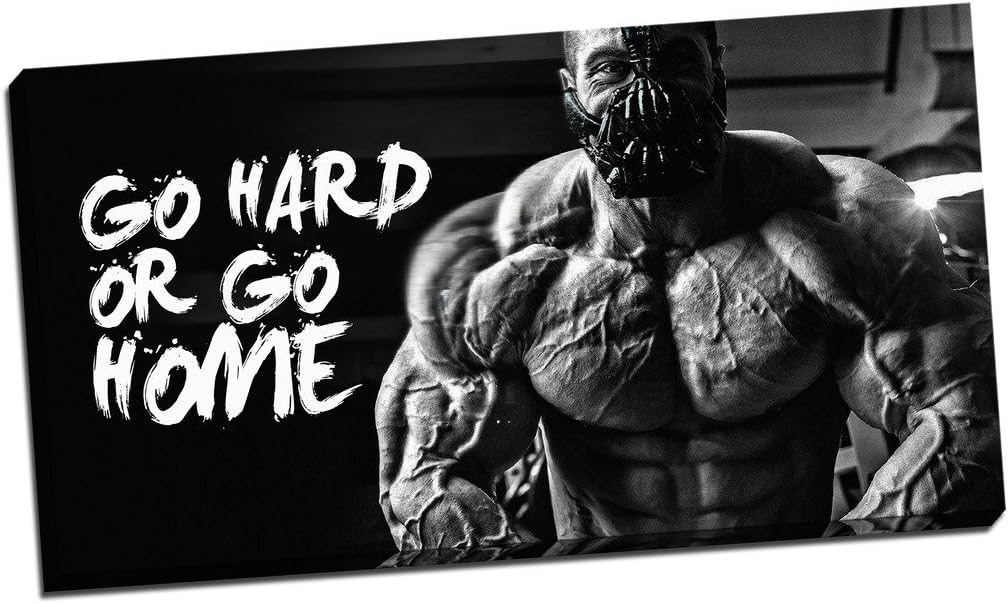 Bodybuilding Motivation Gym quote Go Hard Or Go Home Canvas Print ...