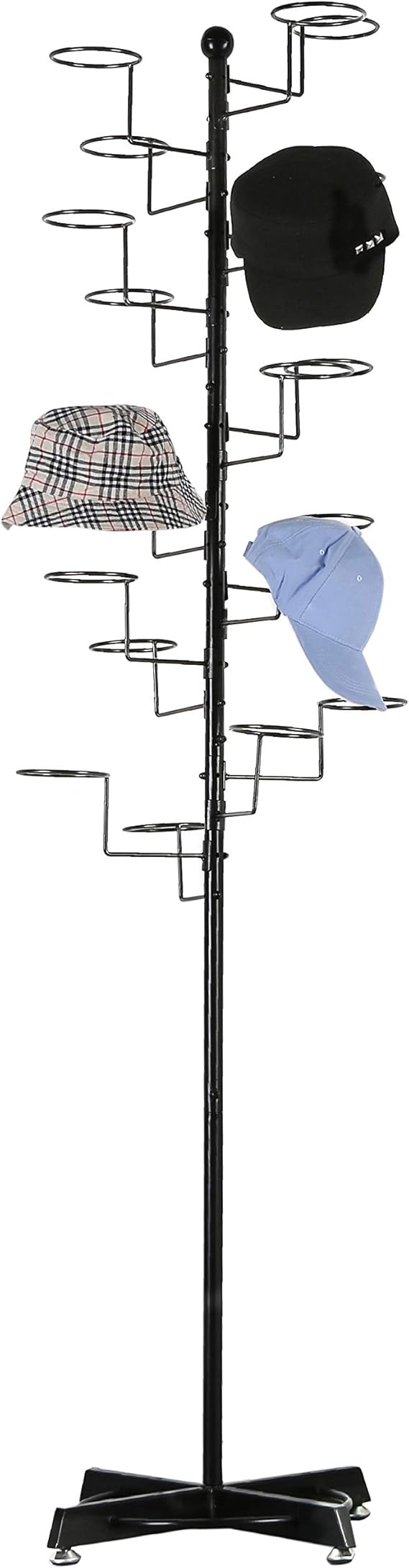 Modern Black Metal Freestanding Customizable Retail Hat Rack/Wig ...