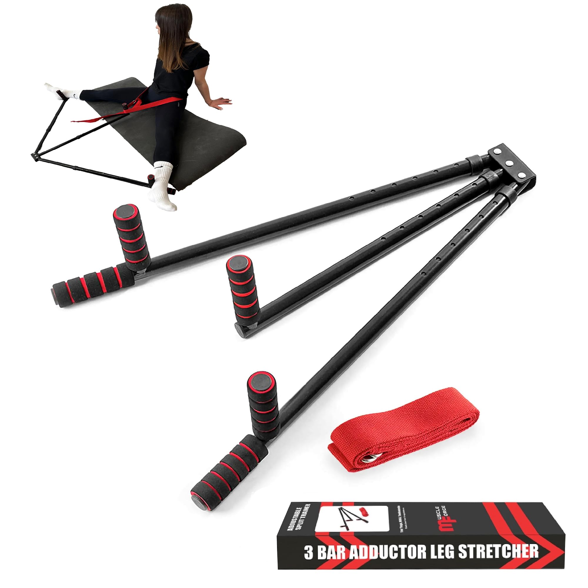 MuscleForge 3-Bar Leg Stretcher for Splits and Adductor Stretch ...
