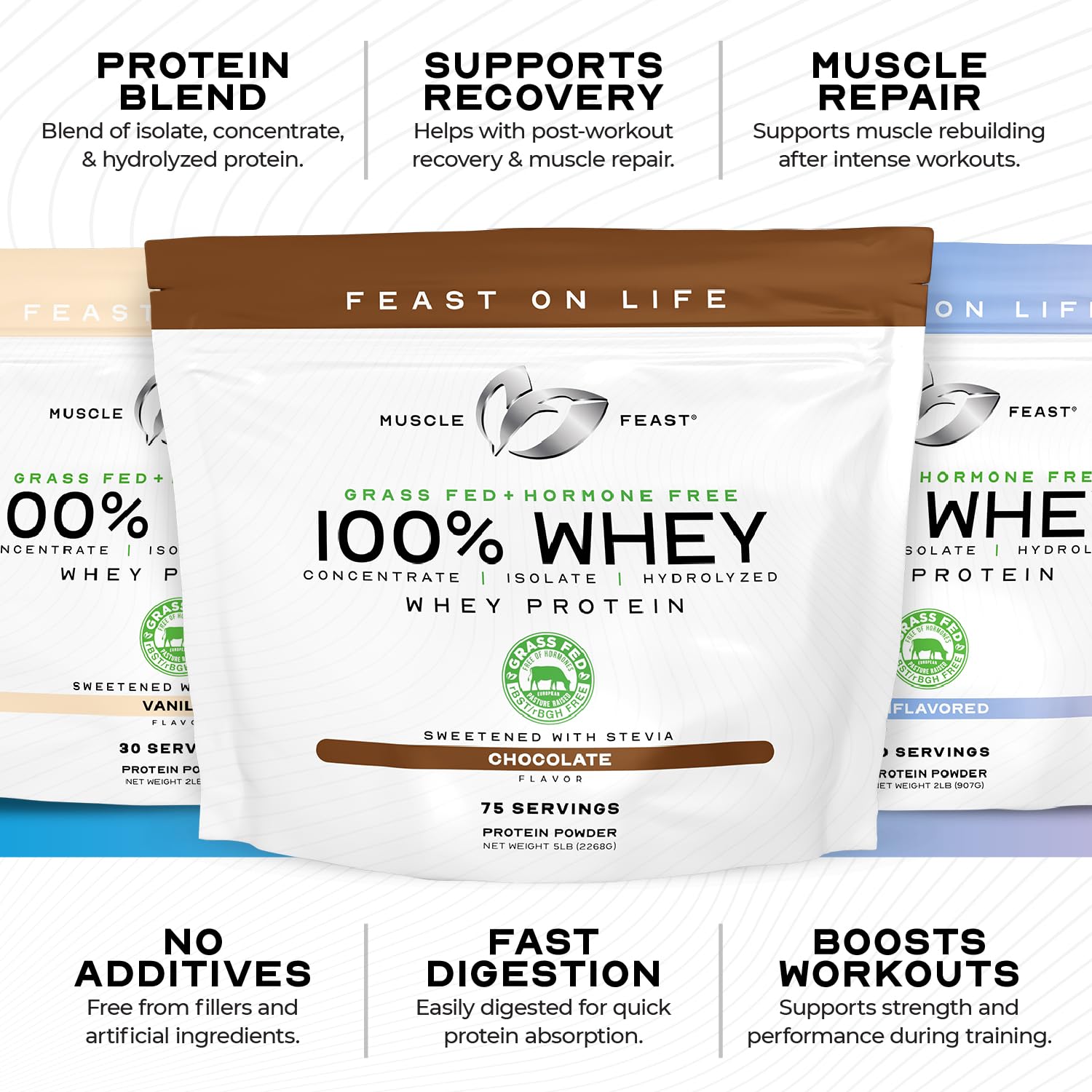 Mua Muscle Feast 100% Grass Fed Whey Protein Powder, All Natural ...
