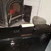 Valiant Fireside Tidy Ash Transporter - Black Gloss Steel Storage Box ...