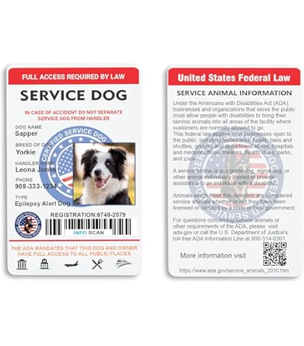Service Dog Id Card For Service Animal Professional Ada CANADA ADI