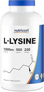 Amazon.com: Nutricost L-Lysine 1000mg, 500 Capsules - Gluten Free, Non ...