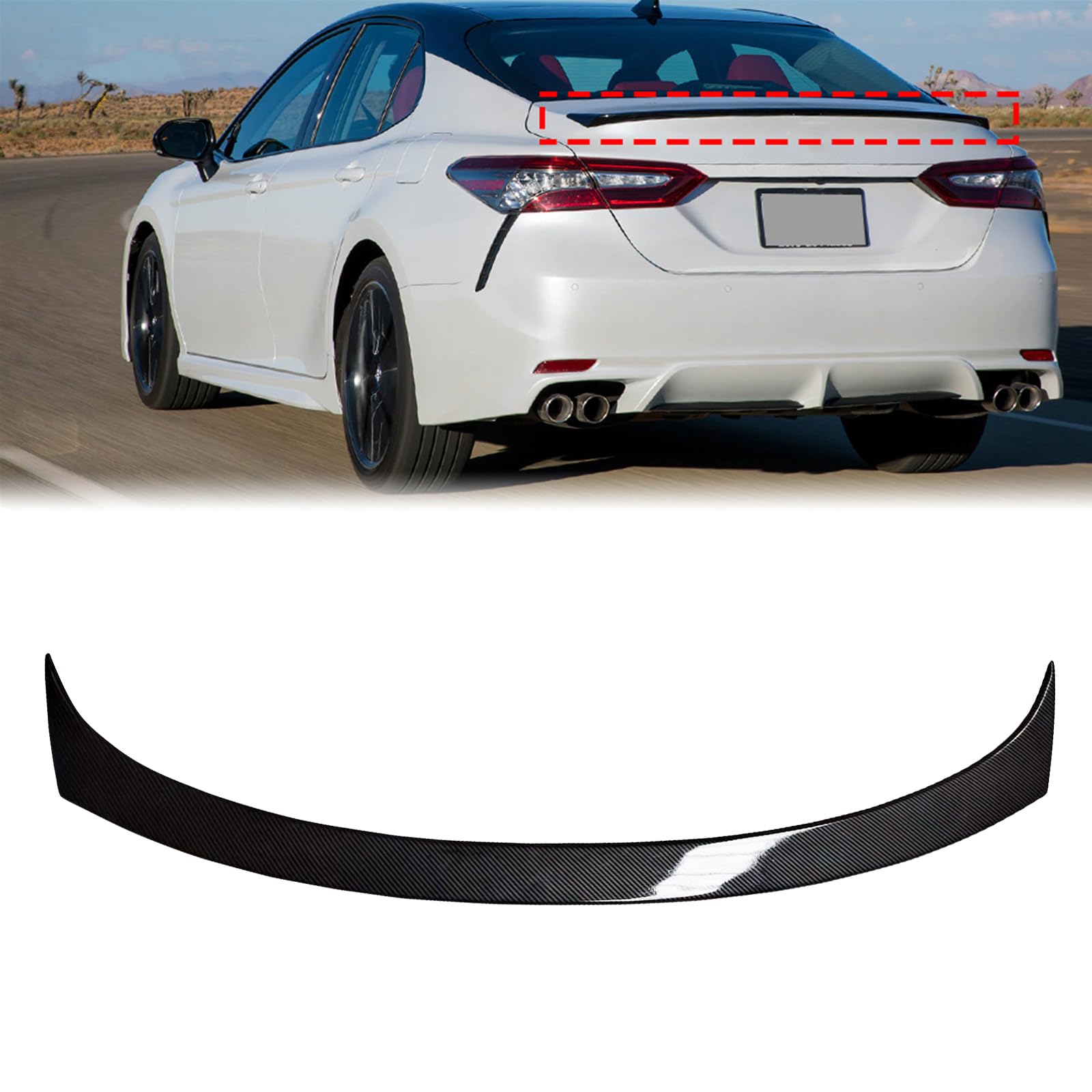 Fancemot Carbon Fiber Texture Rear Spoiler Wing Compatible with Toyota ...