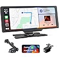 Amazon.com: 9.26" Apple Carplay Android Auto Screen for Car with Backup ...