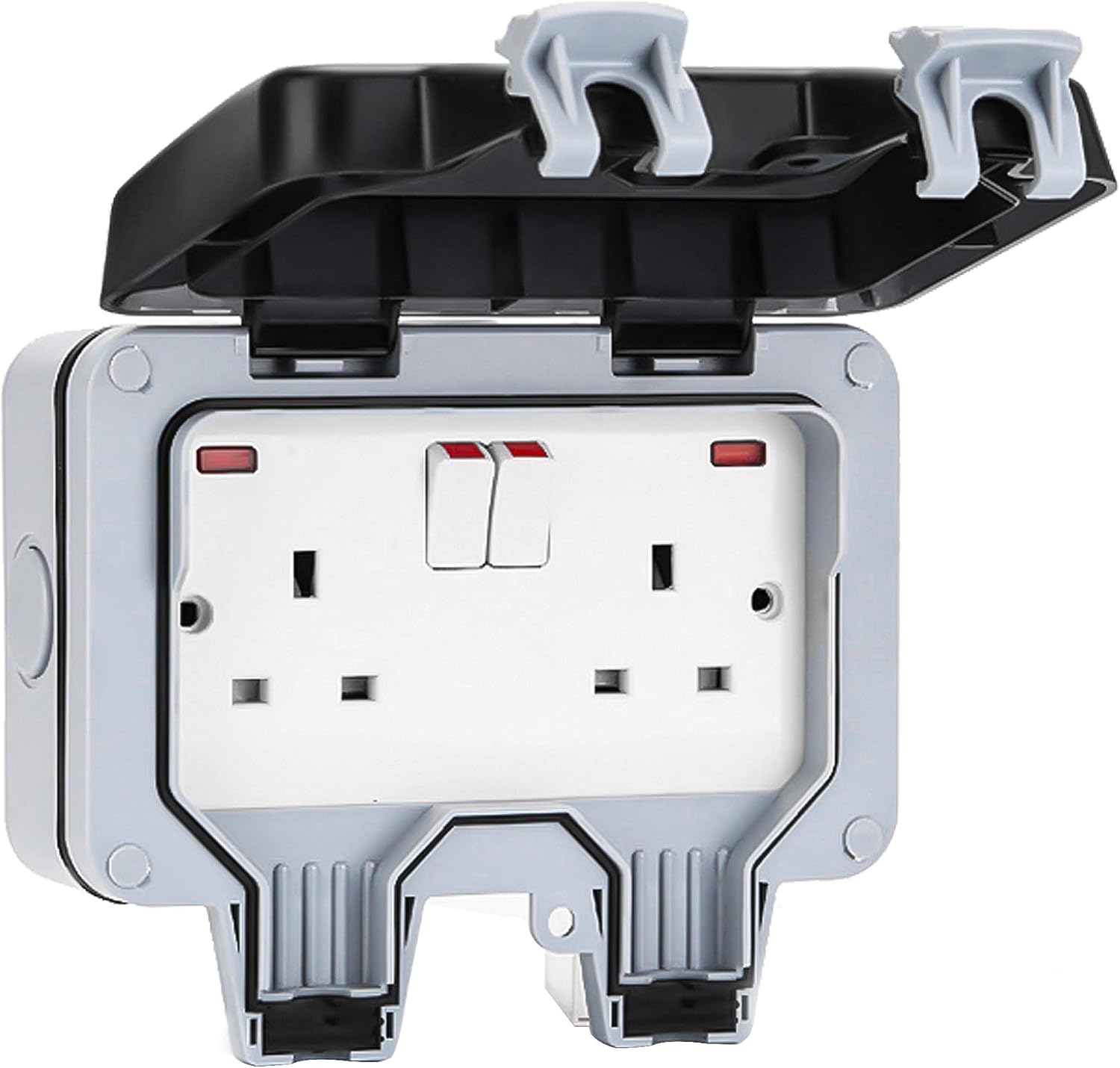 Weatherproof Outdoor Sockets, Double Waterproof Switched Power Socket ...