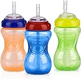 Amazon.com: Nuby 2-Pack No-Spill Cup with Flex Straw, 10 Ounce, Colors May Vary : Baby