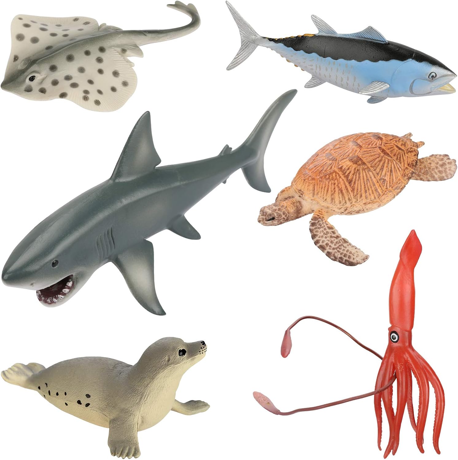 Achort Kids Ocean Sea Animal Figures Toys 6Pcs Children Mini Sea Marine ...