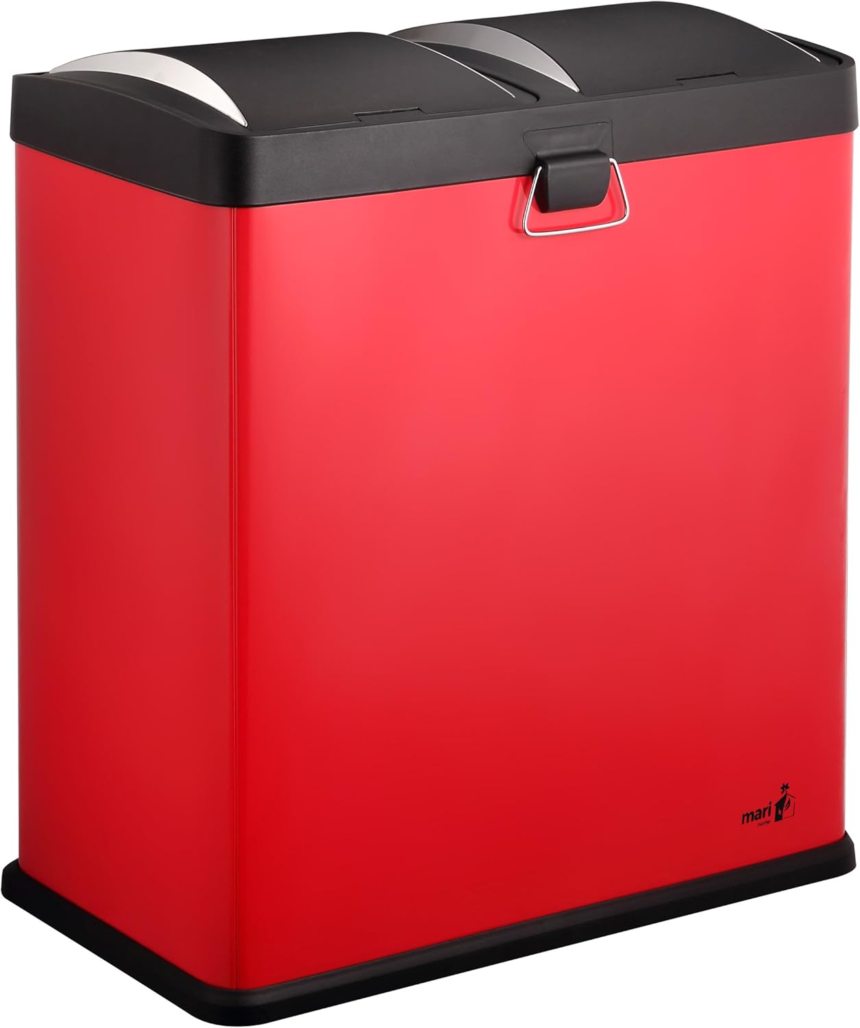 Mari Home Recycling Bin 60L – Red Double Waste Bin – 2 Removable ...