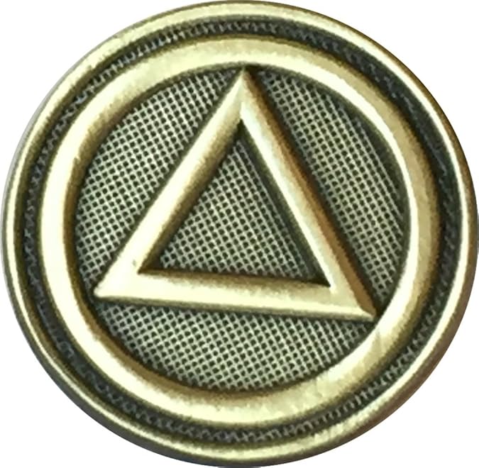 Amazon.com: RecoveryChip AA Logo Circle Triangle Lapel Pin Alcoholics ...