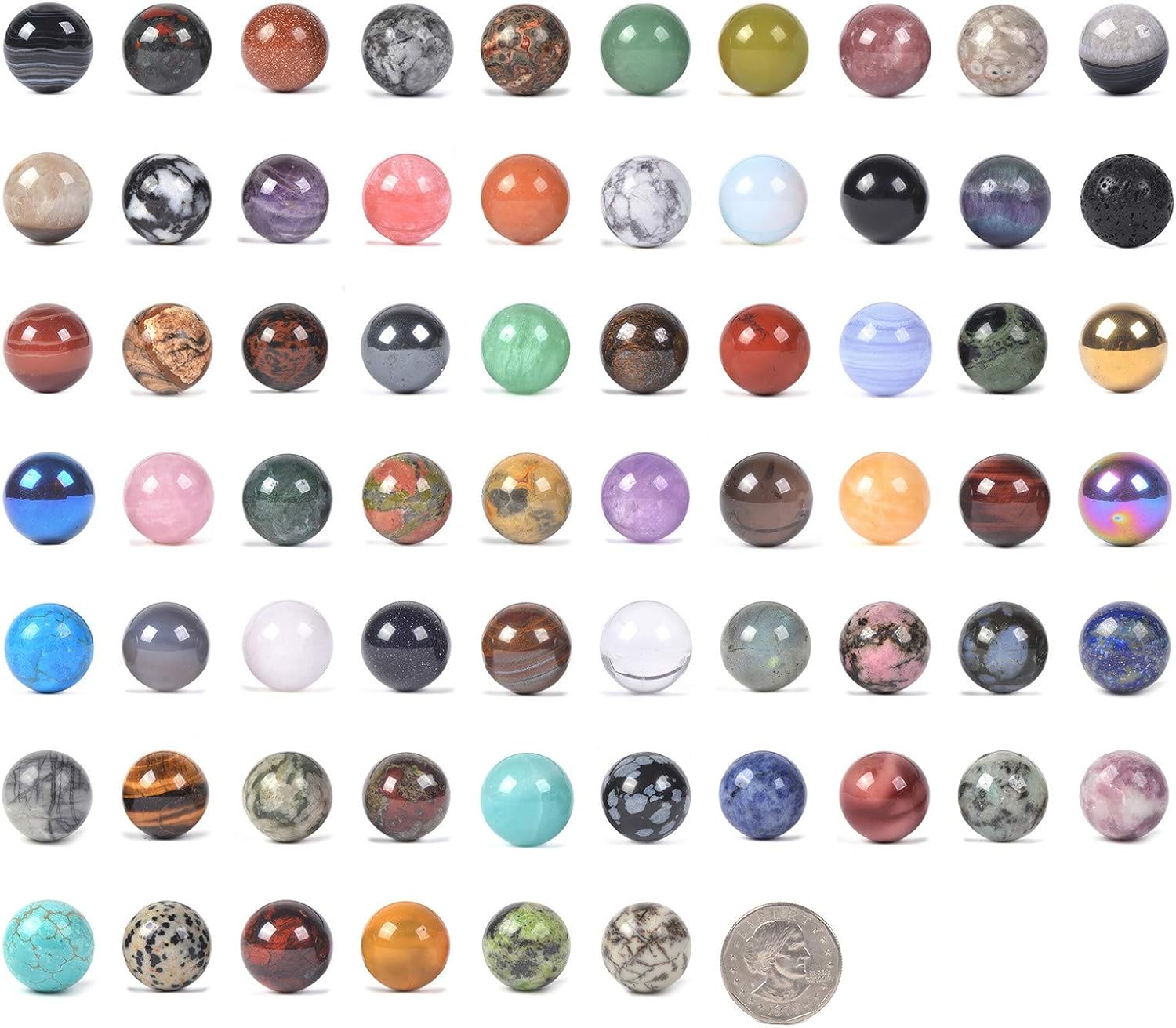 Amazon.com: JUST IN STONES 24 PCS Assorted Gemstone Tumble 20mm Rocks ...