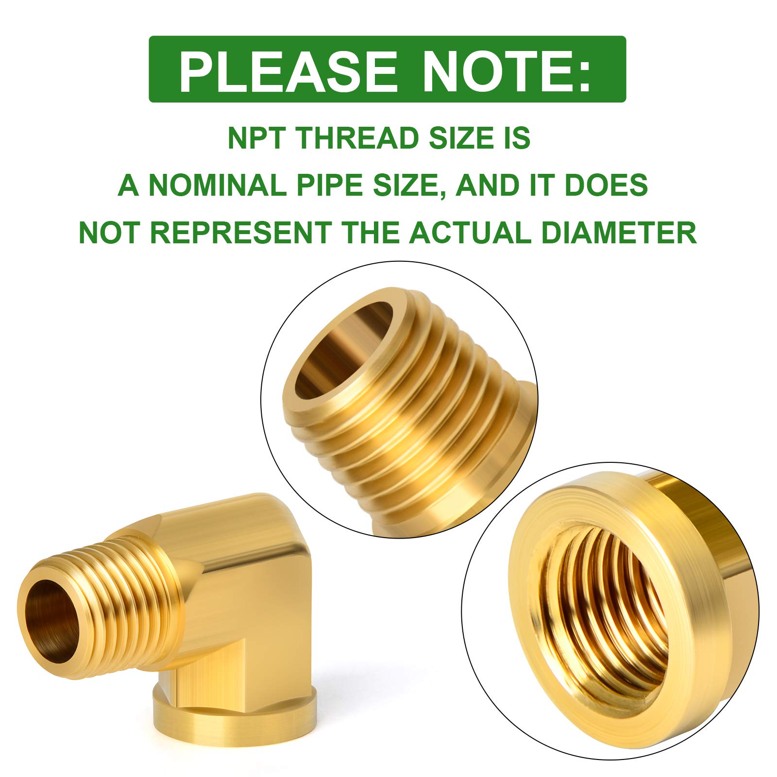 TAISHER 5PCS 90 Degree Barstock Street Elbow, 3/8 Inch NPT Male Pipe To 3/8 Inch NPT Female ...