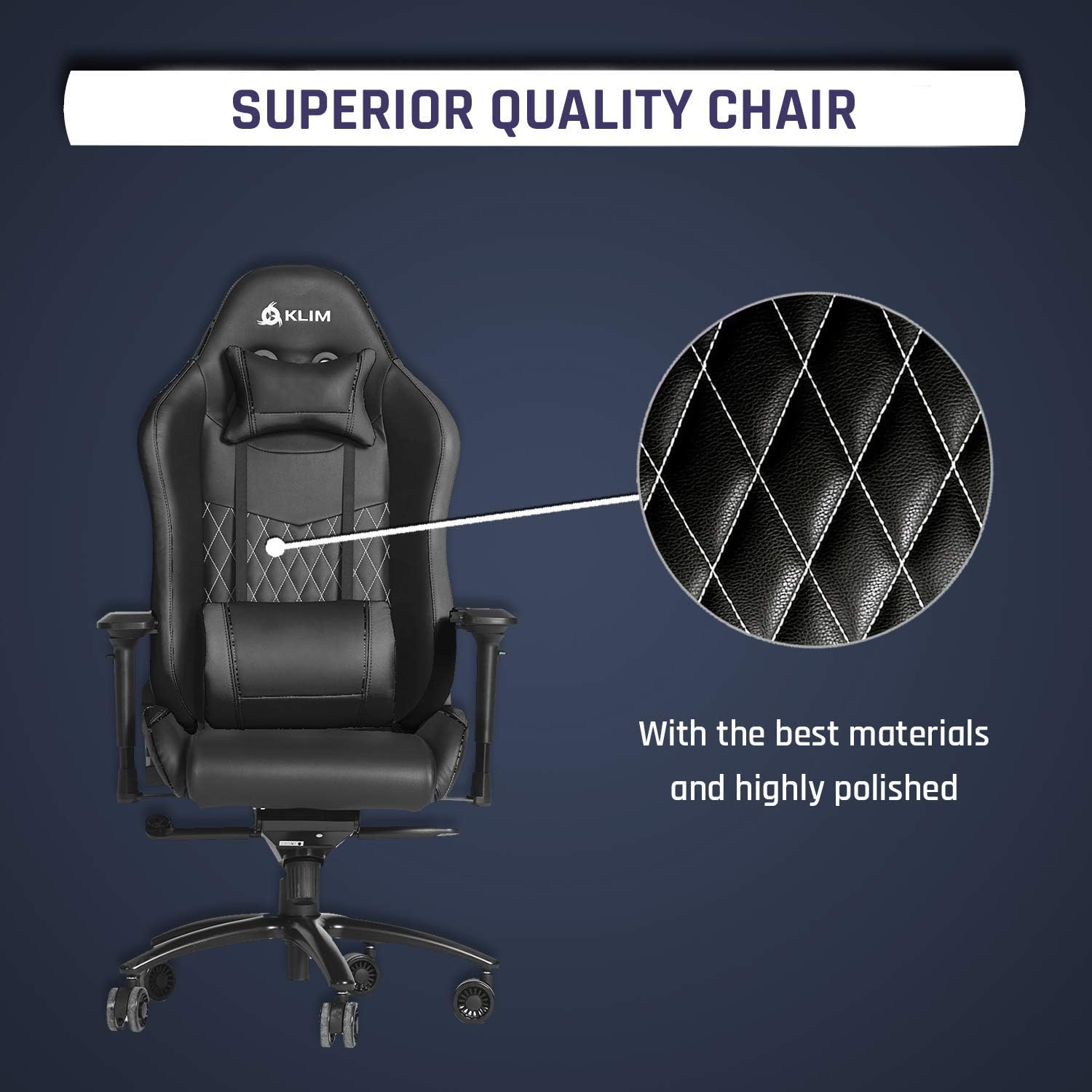 KLIM eSports Gaming Chair + Back & Head Support + Ergonomic Computer ...