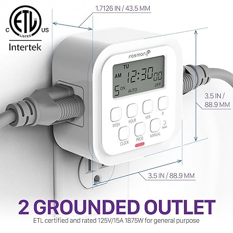 Mua Fosmon 7 Day Digital Timers for Electrical Outlets, Indoor Plug-in ...