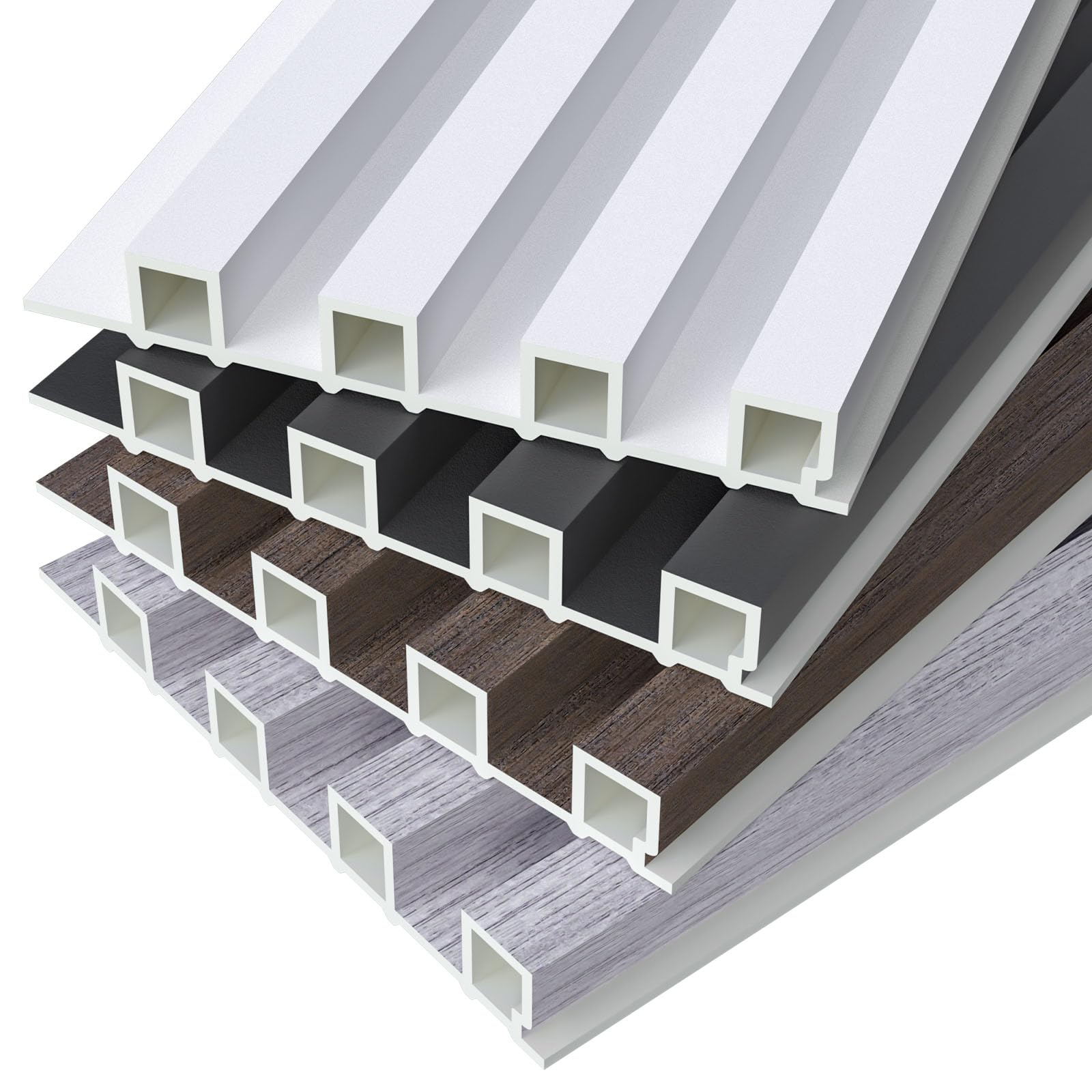 Umedol Grille Slat Wall Panel 3D WPC Covering Wall Panels, 4-Pack 6.5 x ...