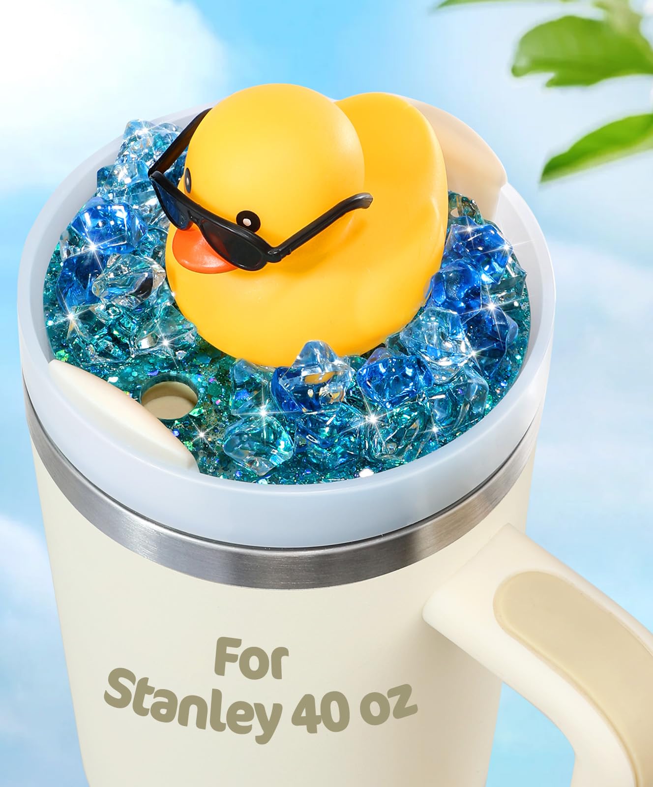 Toykee Lid Name Plate Topper for Stanley Cup 40 oz - Blue Rubber Duck ...