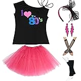 Amazon.com: Womens I Love The 80's Disco 80s Costume Outfit Accessories: Clothing