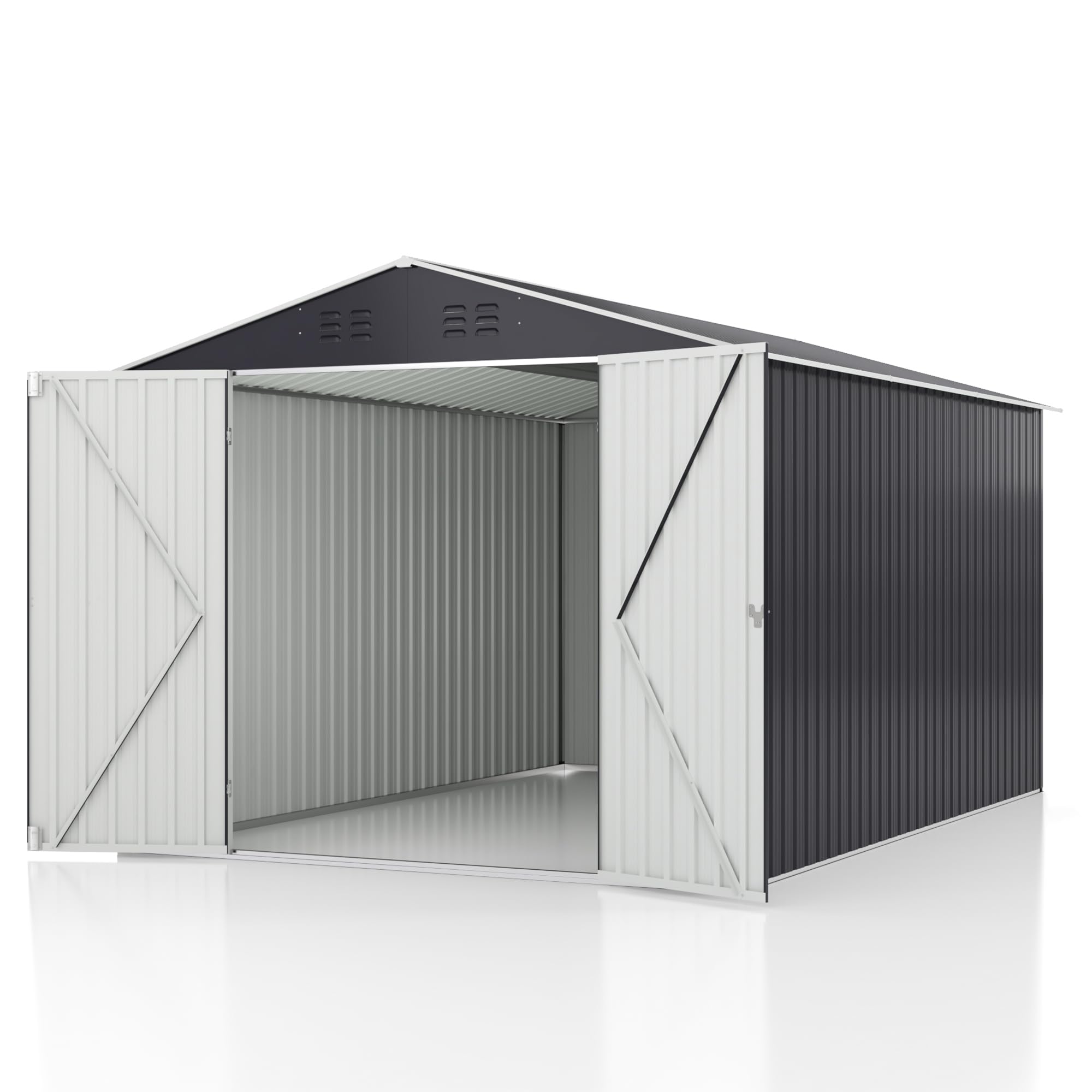 VIWAT 12x8 FT Outdoor Storage Shed, Large Garden Shed With Updated Frame Structure And Lockable ...