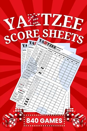 Yahtzee Score Sheets: 840 Score Games for Scorekeeping, 6 X 9 Large ...
