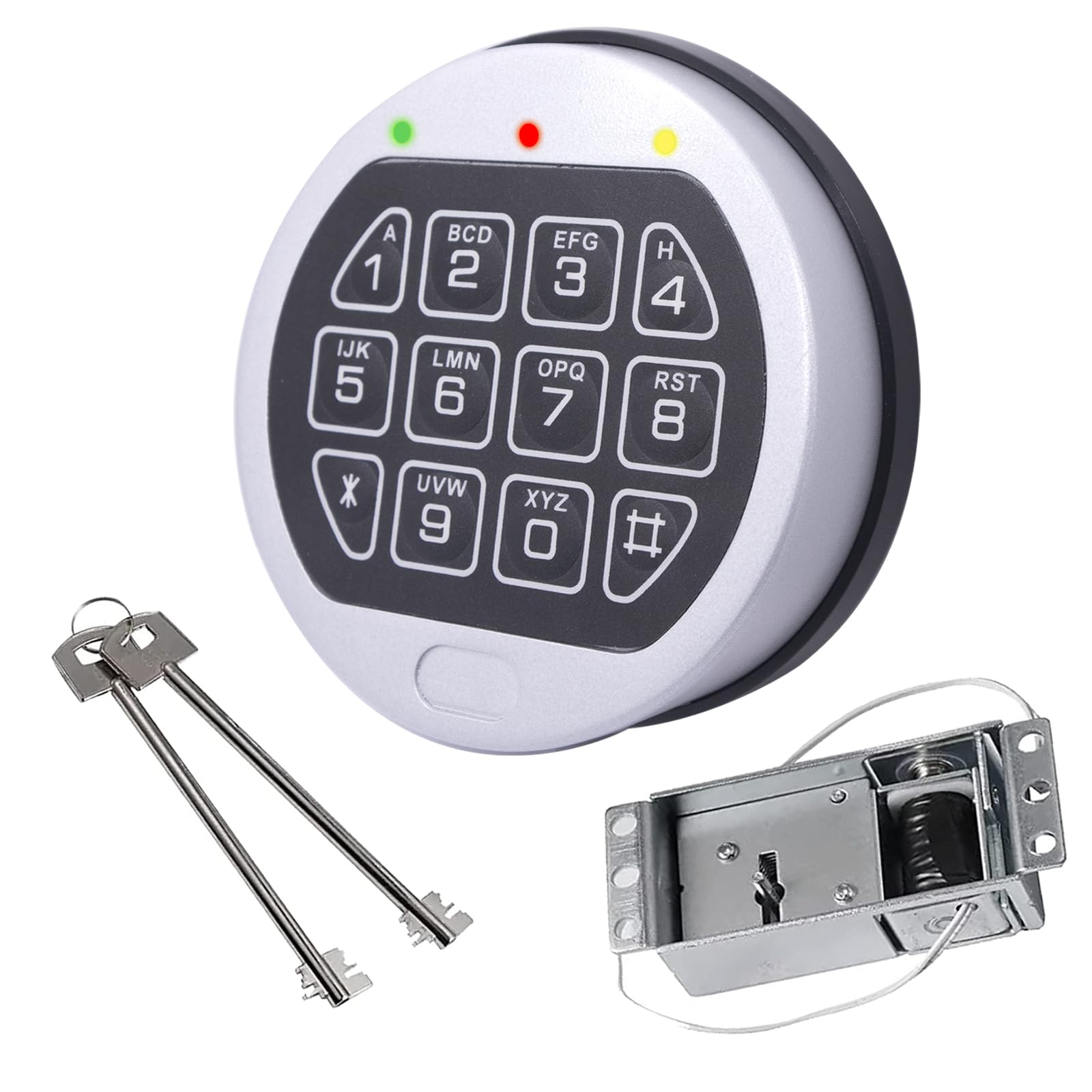 Replacement Chrome Keypad Electronic Safe Lock, with Solenoid Lock & 2 ...